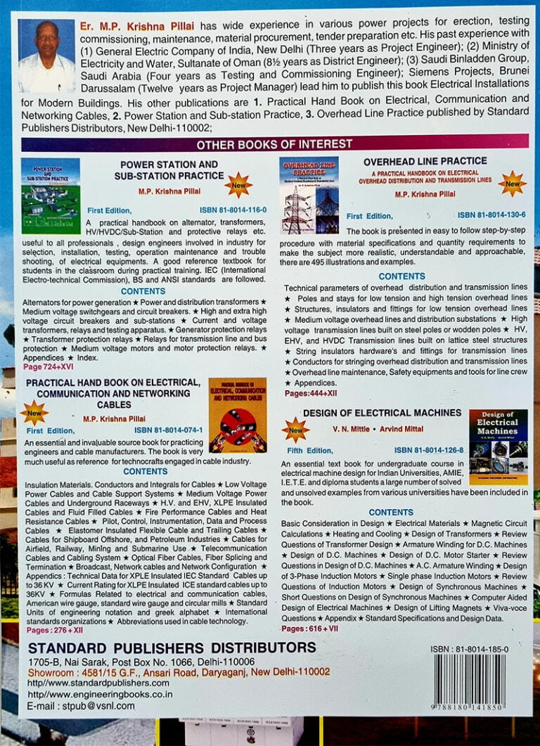 Buy Electrical Installation For Modern Buildings - Pillai Book