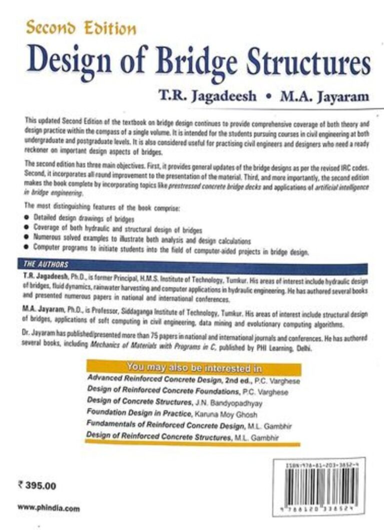 Buy Design Of Bridge Structures - Jayaram And Jagadeesh Book